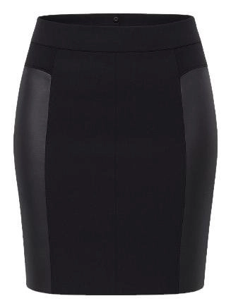 CONQUISTA Faux Leather Mini Skirt - Black