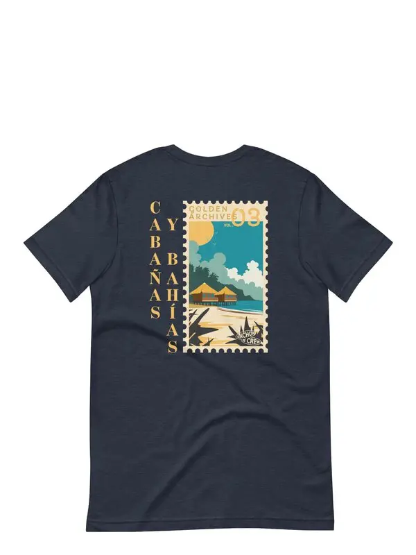 ANCHOR & CREW Navy Golden Archives Postmark Organic Cotton T-shirt - Blue