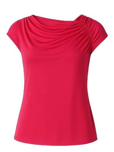 CONQUISTA Draped Shoulder Top In Viscose-elastane - Red