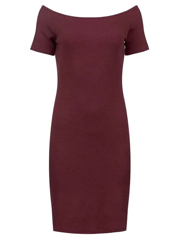 CONQUISTA Off-shoulder Fitted Dress - Red