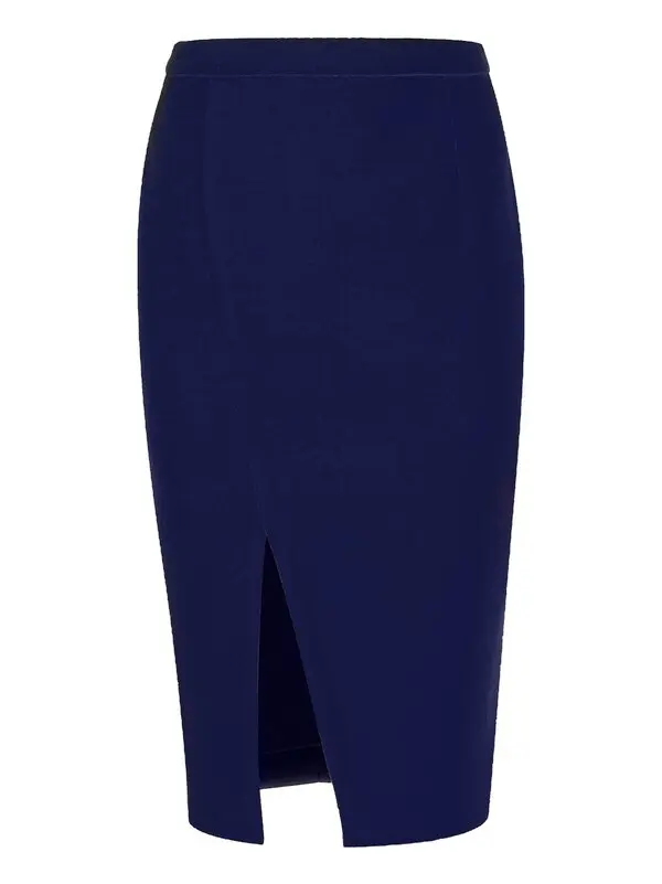 CONQUISTA Electric Faux Mouflon Pencil Skirt - Blue