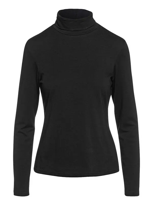CONQUISTA Long Sleeve Polo Neck Jumper - Black