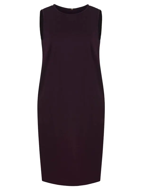 CONQUISTA Sleeveless Dress In Burgundy Punto Di Roma - Red