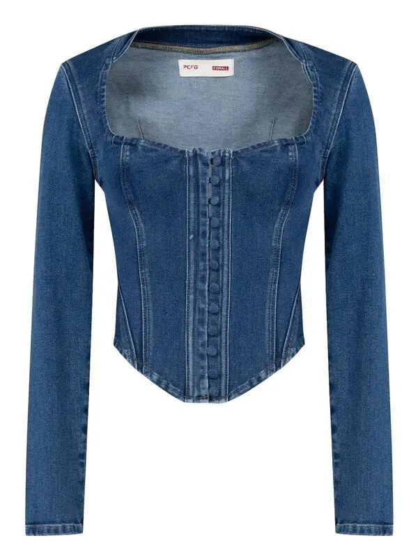 PCFG Corset Denim Top - Blue