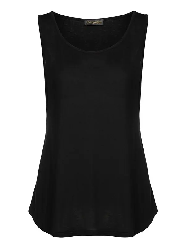 CONQUISTA Sleeveless Tencel Top - Black