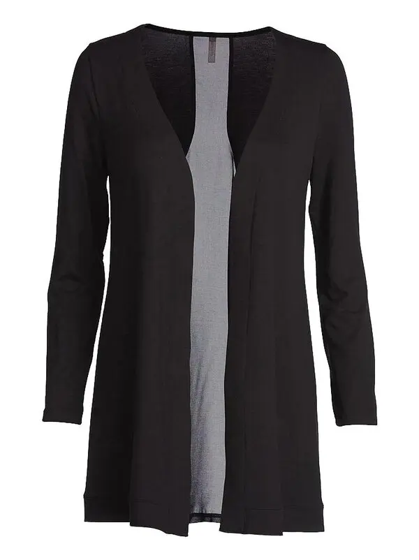 CONQUISTA Jersey Cardigan With Sheer Back Detail - Black