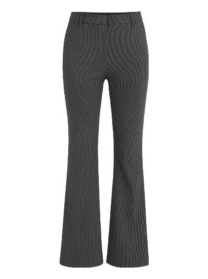 CONQUISTA Mid Rise Vertical Stripe Tailored Trousers - Grey