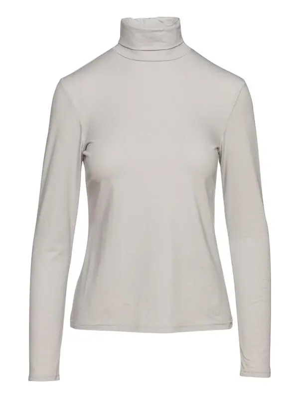 CONQUISTA Long Sleeve Polo Neck Jumper - Grey