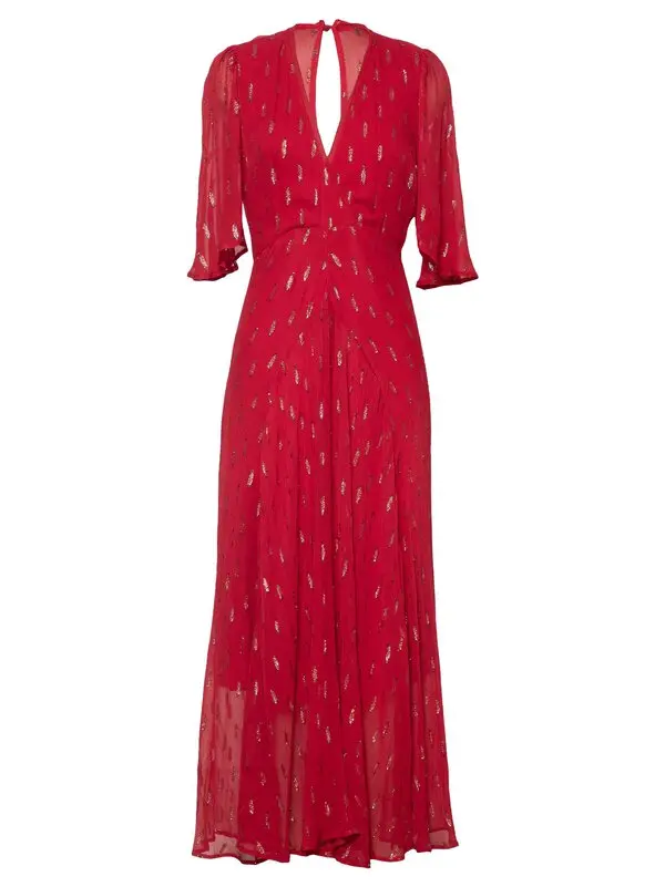 ROSE & NANCY Talia Sparkle Maxi Dress - Red