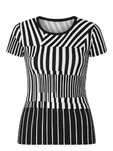CONQUISTA Short Sleeve Viscose-elastane Top - Black