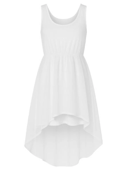 CONQUISTA High-low Layer Dress - White