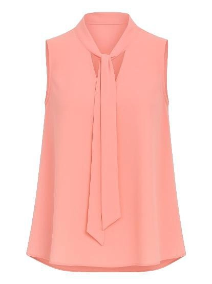 CONQUISTA Sleeveless Tie Detail Top - Orange