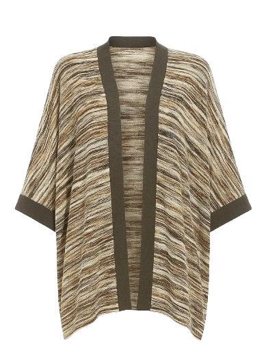 CONQUISTA Open Front Printed Cardigan - Green