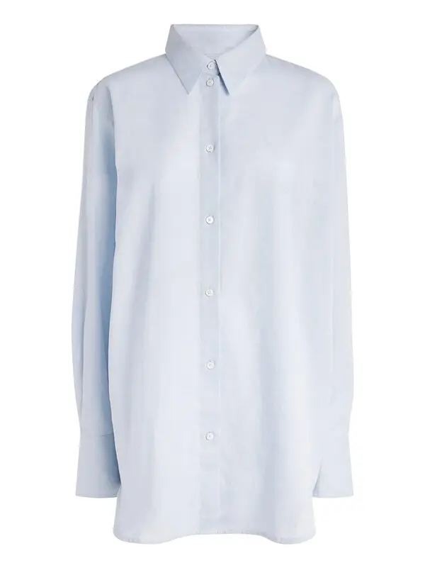TOTEME Cotton-linen Oversized Shirt - Blue
