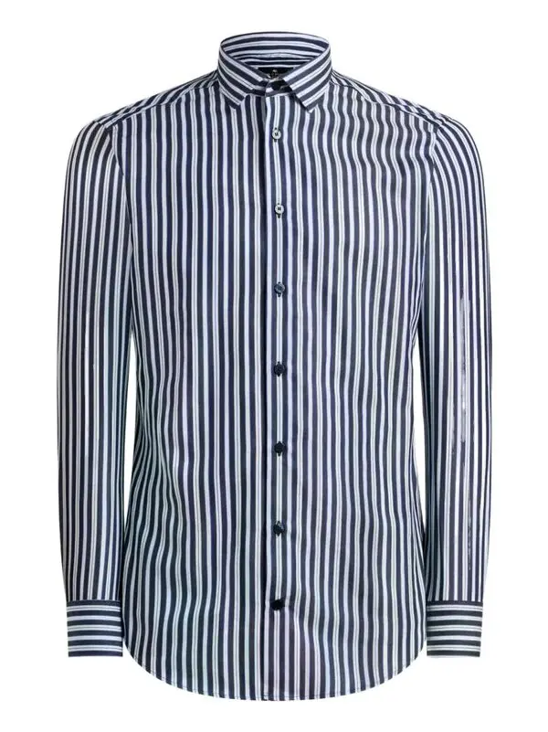Etro Striped Cotton Shirt - Blue