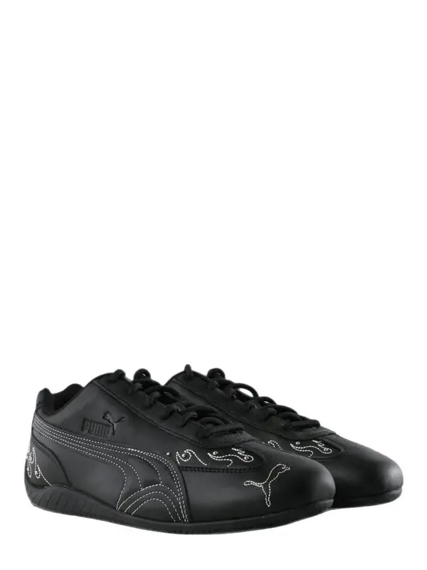 PUMA Speedcat Embellished Logo-embroidered Sneakers - Black