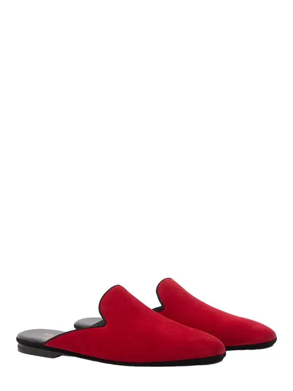 Rubinacci Suede Slippers - Red