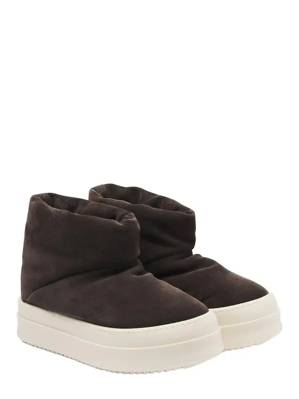 Rick Owens Mega Bumper Suede Ankle Boots - Brown