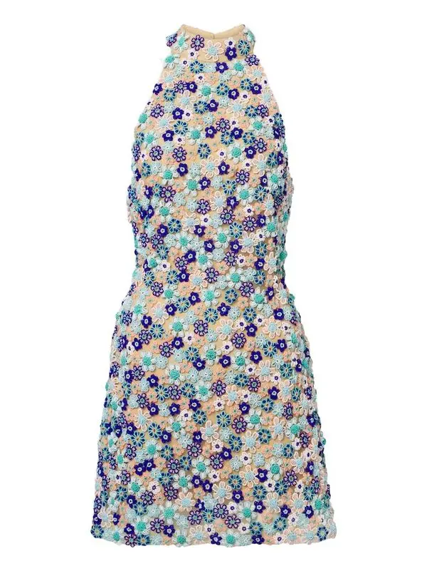 LA FUORI Arbor Beaded Open-back Minidress - Multicoloured