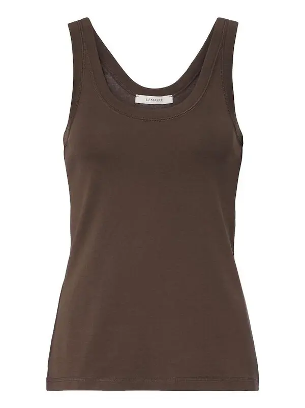 LEMAIRE Ribbed-knit Cotton Tank Top - Brown