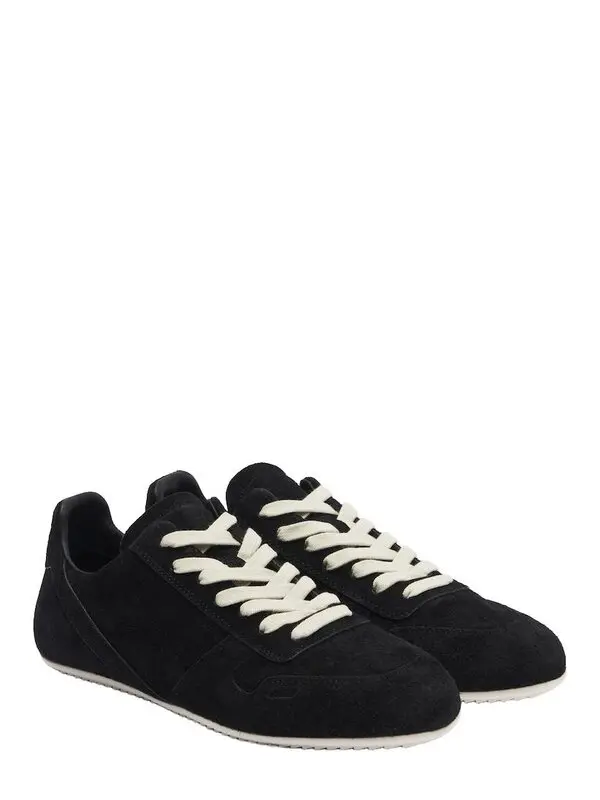 Rick Owens Minimal Suede Sneakers - Black