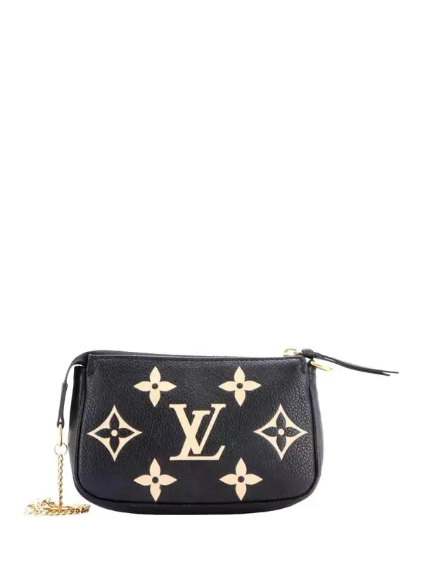 LOUIS VUITTON Pochette Accessoires Bicolor Monogram Empreinte Giant Mini Clutch Bag - Black