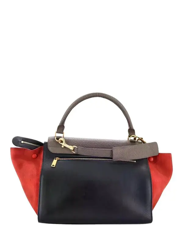 Celine Tricolor Trapeze Bag Leather Medium Satchel - Multicolour