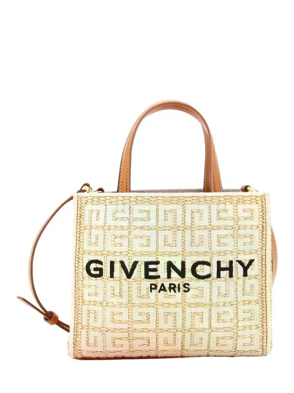 Givenchy G-tote 4g Raffia Mini Satchel - Neutrals