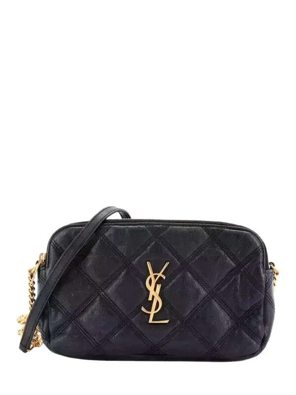 Saint Laurent Becky Double Zip Quilted Leather Mini Crossbody Bag - Black