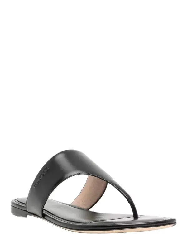 TOM FORD Lina Thong-strap Leather Flat Sandals - Black