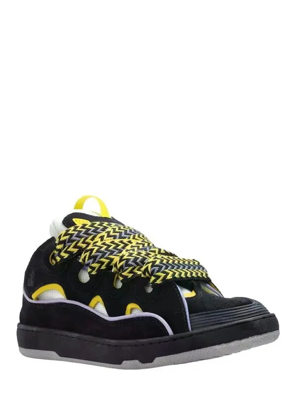 LANVIN Curb Oversized-lace Sneakers - Blue