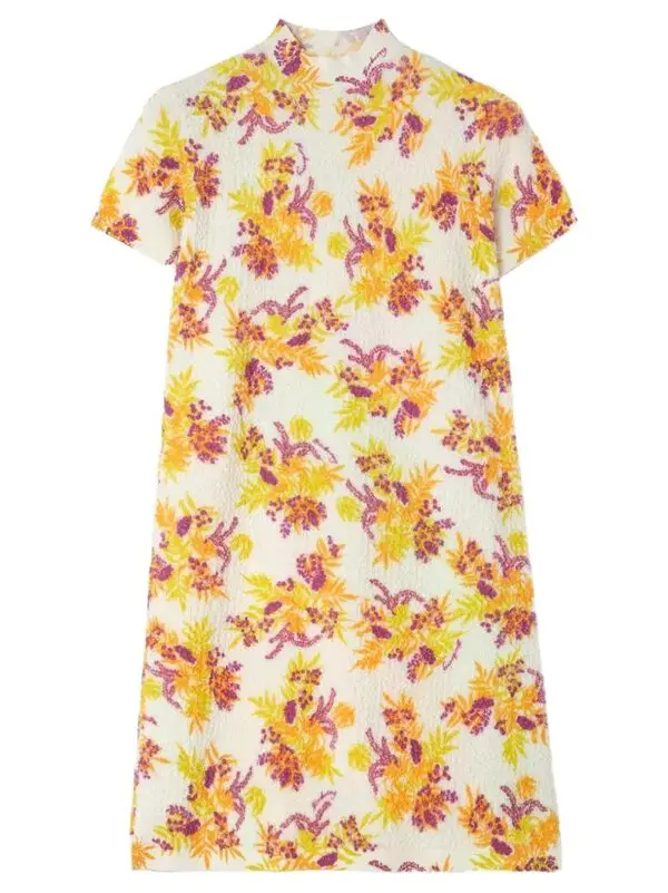Burberry Floral Cotton-bend Dress - Neutrals