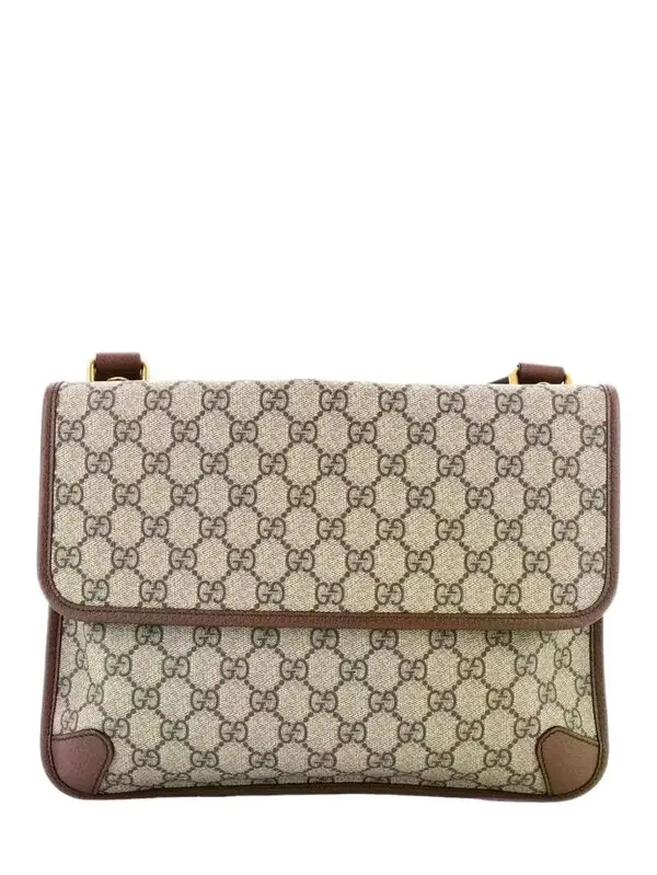 Gucci Neo Vintage Flap Messenger Gg Coated Canvas - Brown