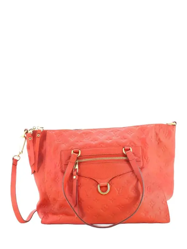 LOUIS VUITTON Monogram Empreinte Leather Pm Lumineuse Tote Bag - Red