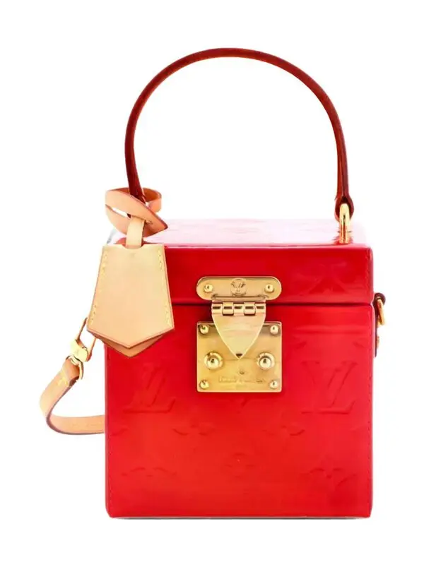 LOUIS VUITTON Bleecker Box Nm Monogram Vernis Satchel - Red