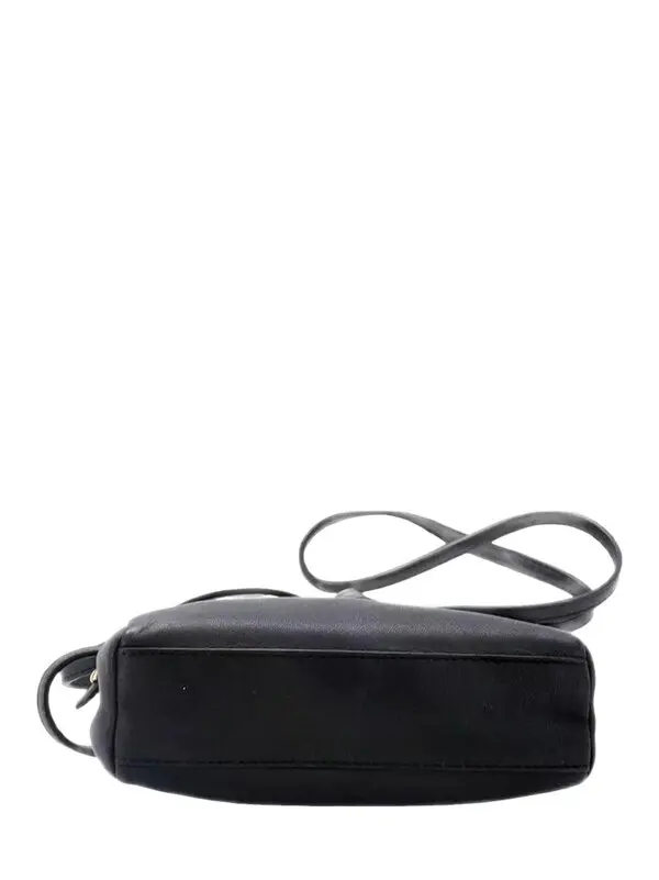 Fendi Peekaboo Bag Leather Micro Crossbody Bag - Black