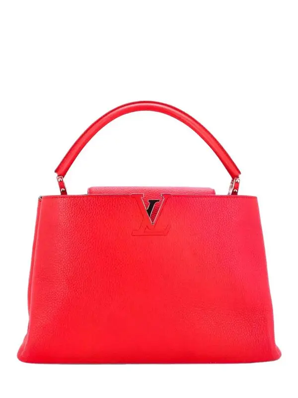 LOUIS VUITTON Capucines Bag Leather Gm Satchel - Red