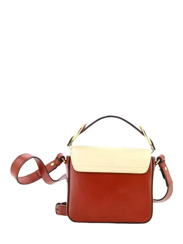 Chloé C Flap Bag Leather Mini Crossbody Bag - Red