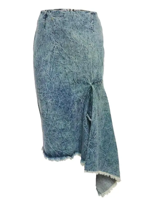 Balenciaga Asymmetrical Acid-wash Midi Skirt - Blue