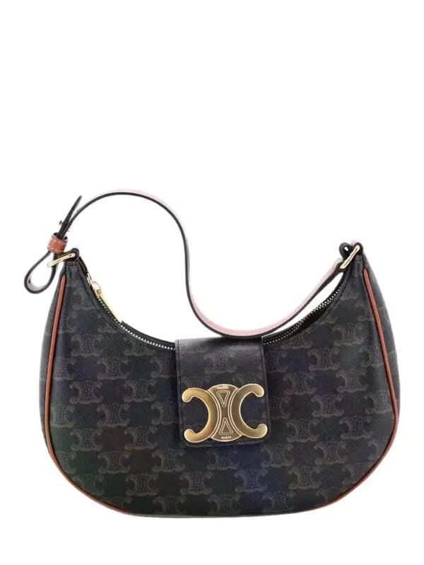 Celine Ava Triomphe Bag Triomphe Coated Canvas Shoulder Bag - Brown