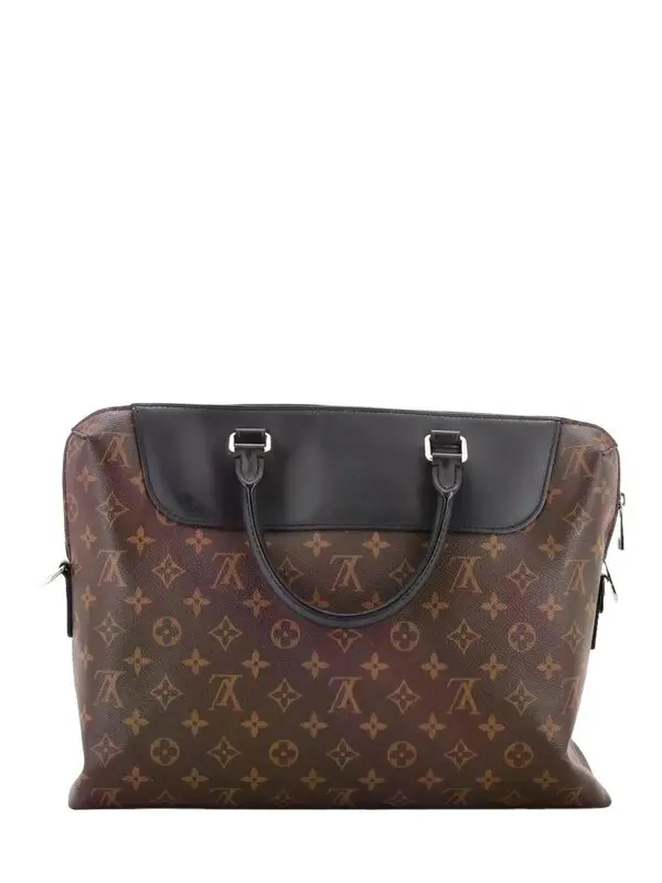 LOUIS VUITTON Porte-documents Jour Nm Bag Macassar Monogram Canvas Business Bag - Black