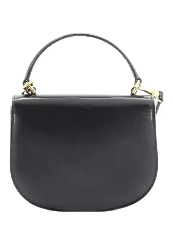 Celine Triomphe Besace Clea Top Handle Flap Bag Leather Mini Satchel - Black