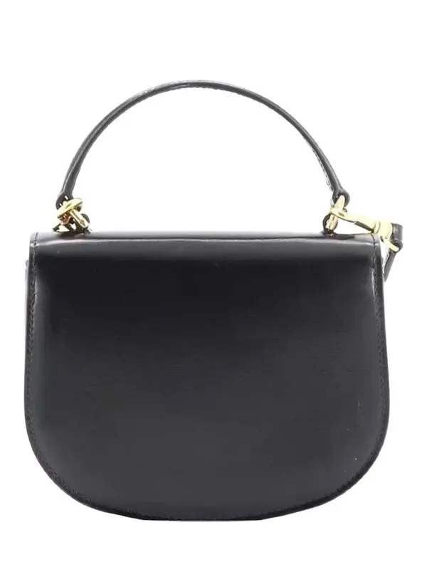 Celine Triomphe Besace Clea Top Handle Flap Bag Leather Mini Satchel - Black
