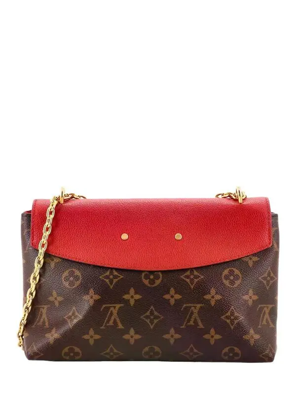LOUIS VUITTON Saint Placide Handbag Monogram Canvas And Leather Shoulder Bag - Red