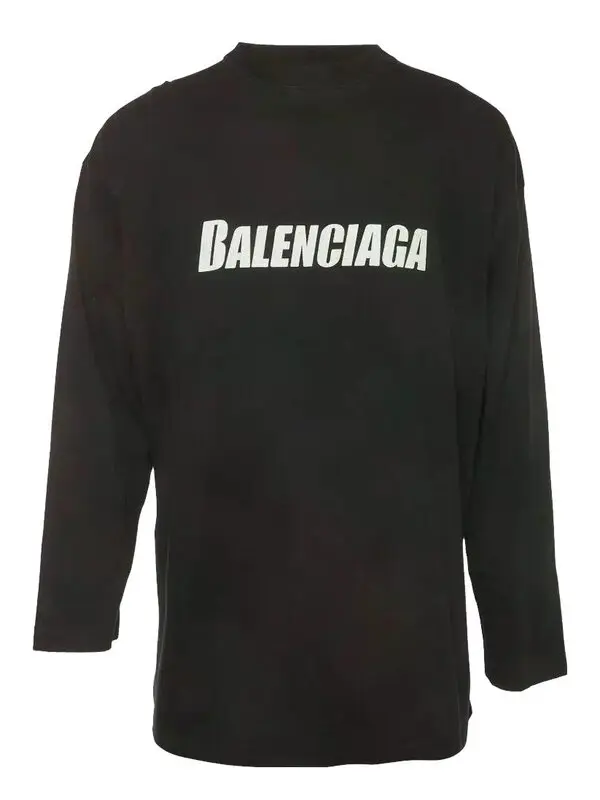 Balenciaga Printed Jersey T-shirt - Black