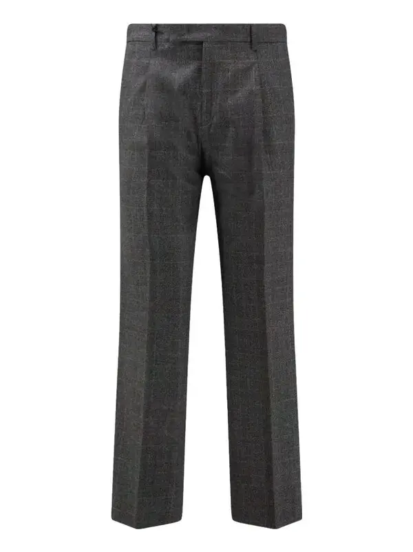 GERMANO 1952 Check-pattern Pleated Trousers - Grey