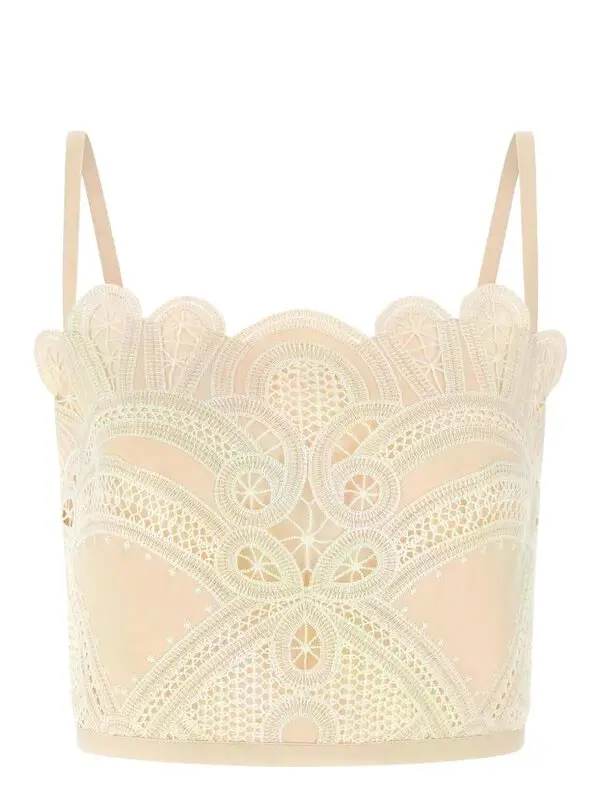 Elie Saab Macramé Scalloped Bralette - Neutrals