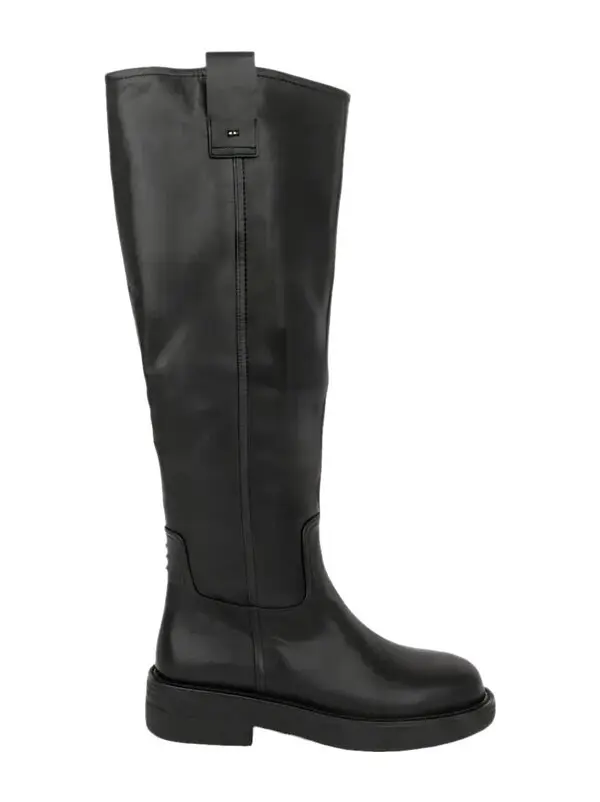 LINDA BAUMANN Leather Knee-high Boots - Black