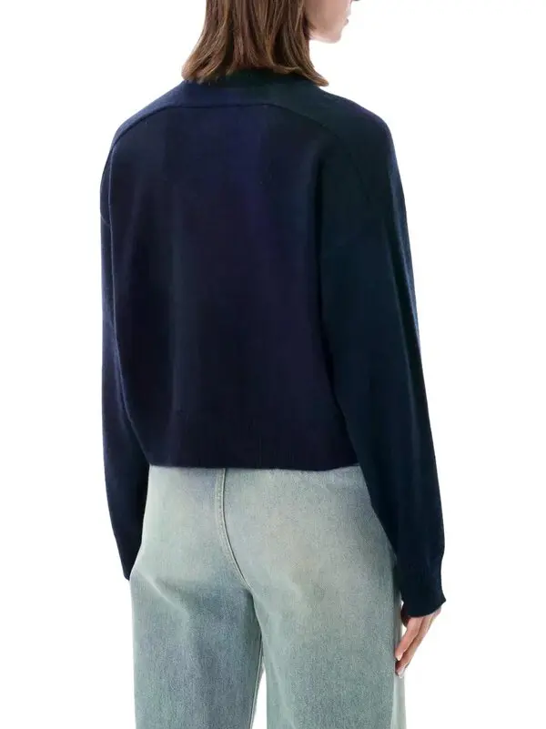 Loulou De Saison V-neck Fine-knit Sweater - Blue