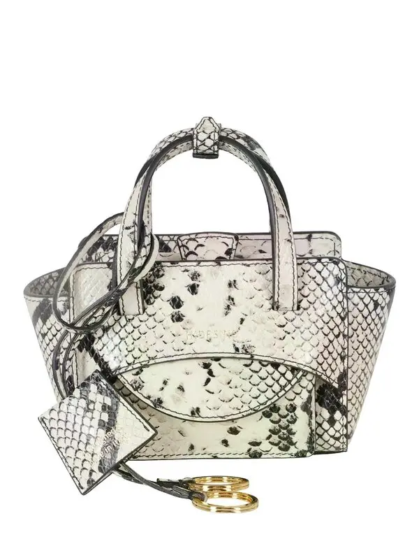 HIDESINS Python-effect Flap Tote Bag - Neutrals
